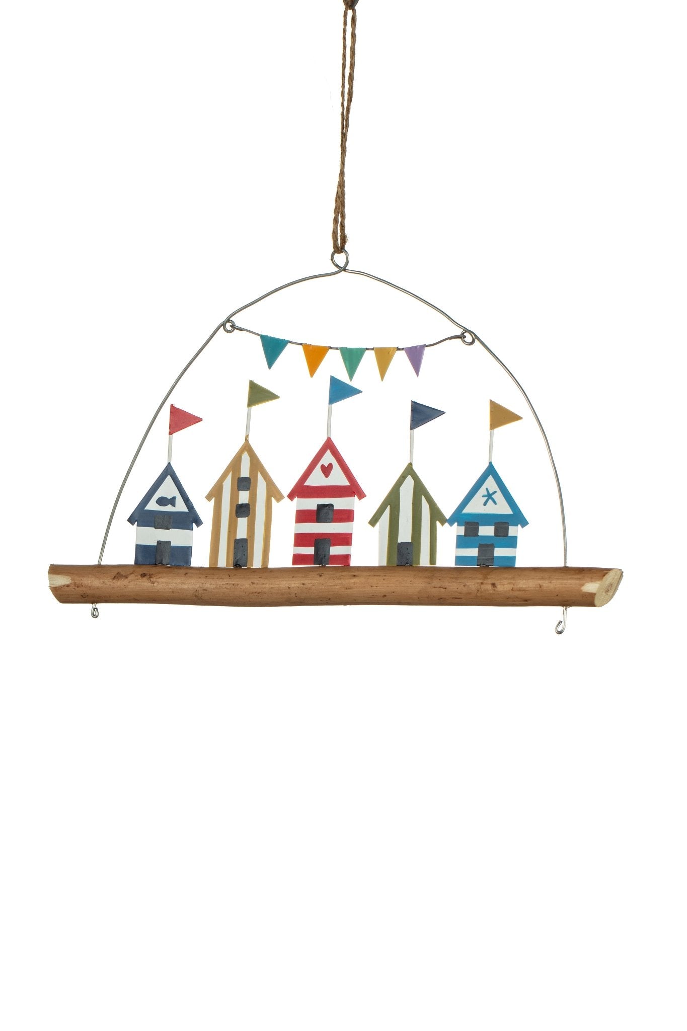 Colourful Beach Huts on Driftwood - by Simply Rye