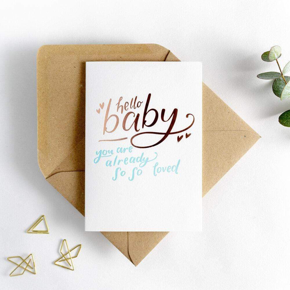 ‘Hello Baby!’ Blue Card - by Hunter Paper Co. – Simply Rye